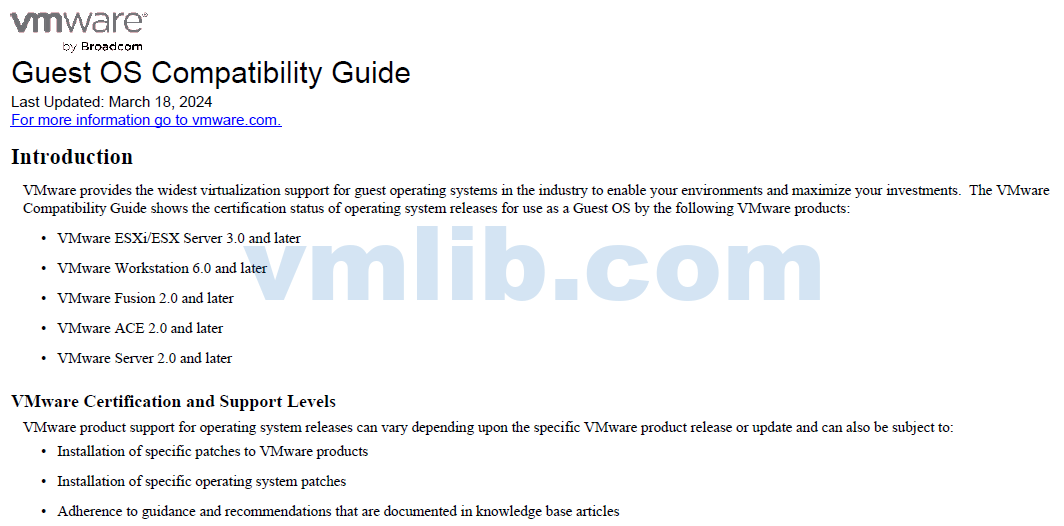 VMware支持的操作系统（2024年最新） - VM技术库
