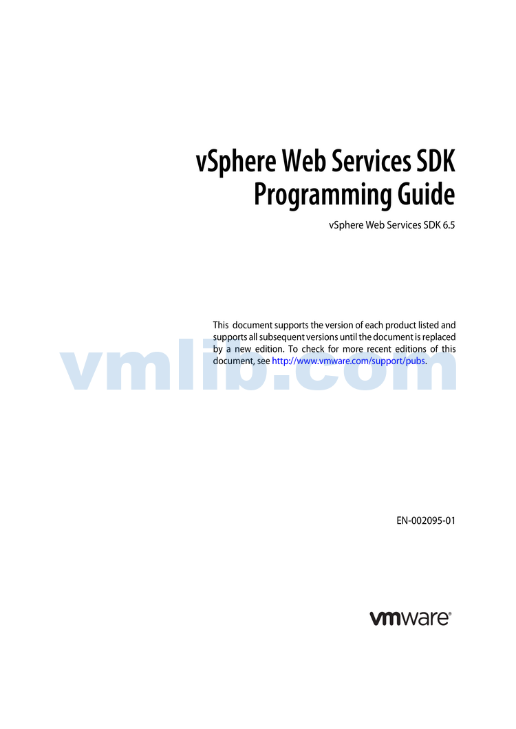 VMware vSphere Web Services SDK 6.5 编程指南 - VM技术库