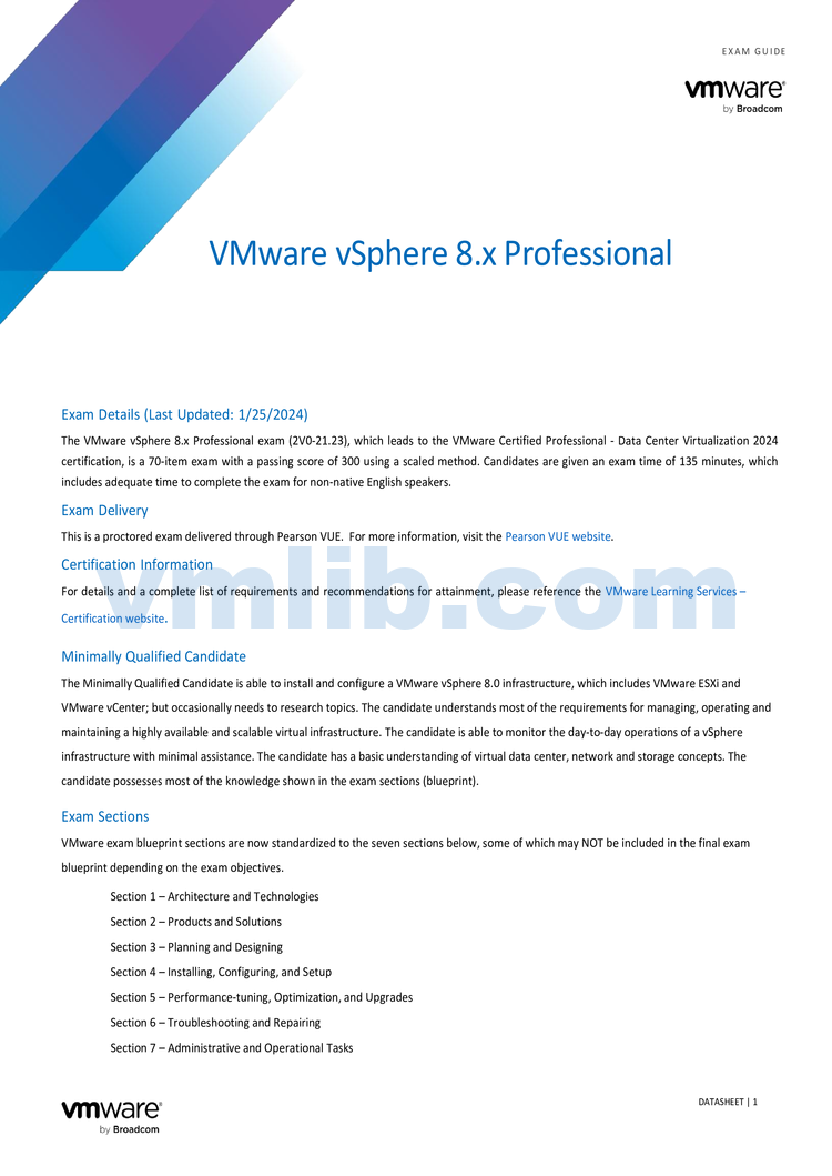 VMware VCP-DCV 8考试指南 - VM技术库