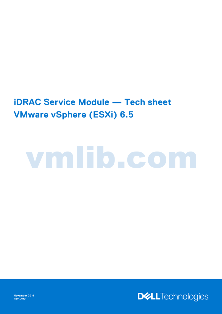 iDRAC服务模块技术规格 VMware vSphere (ESXi) 6.5 - VM技术库
